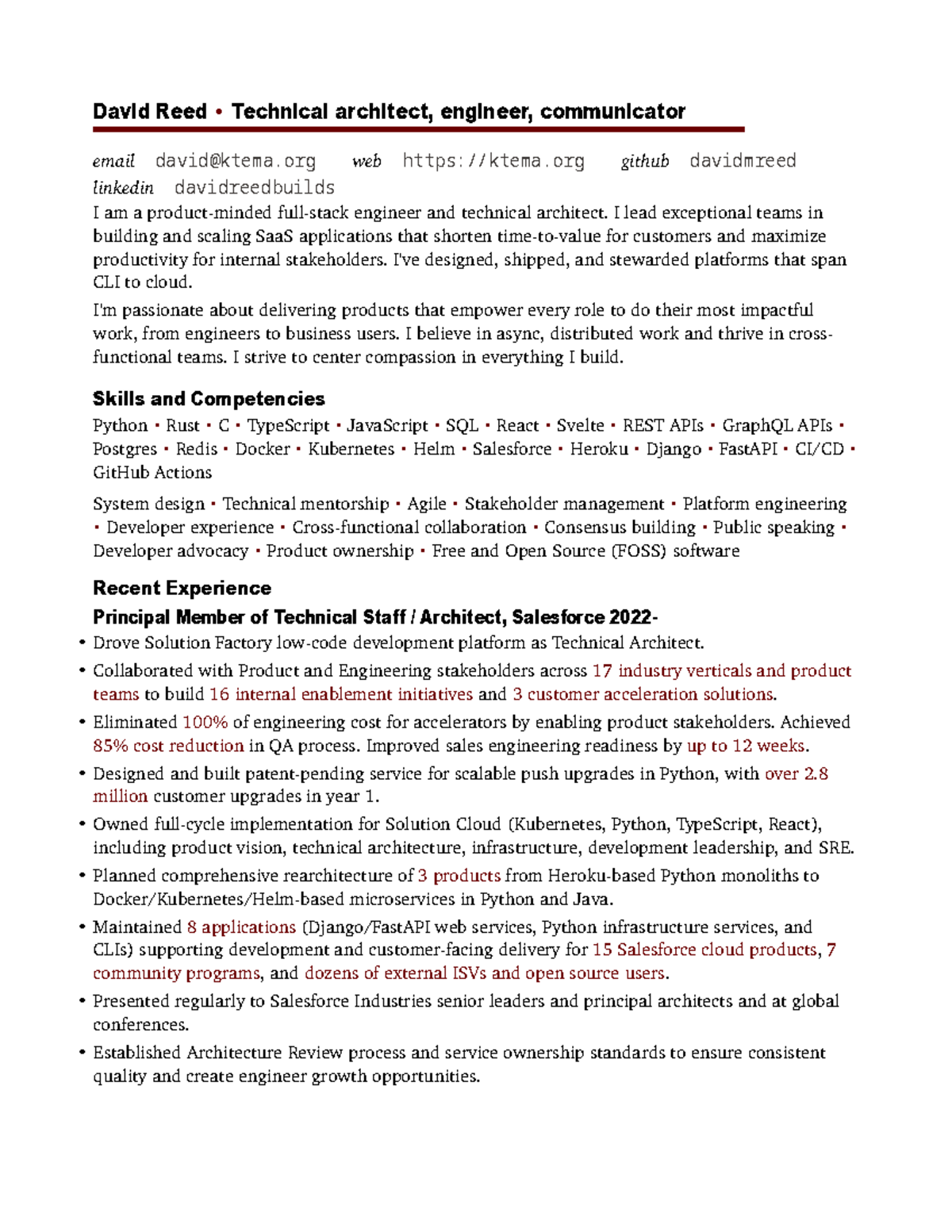 Resume-David-Reed - email david@ktema web ktema github davidmreed ...