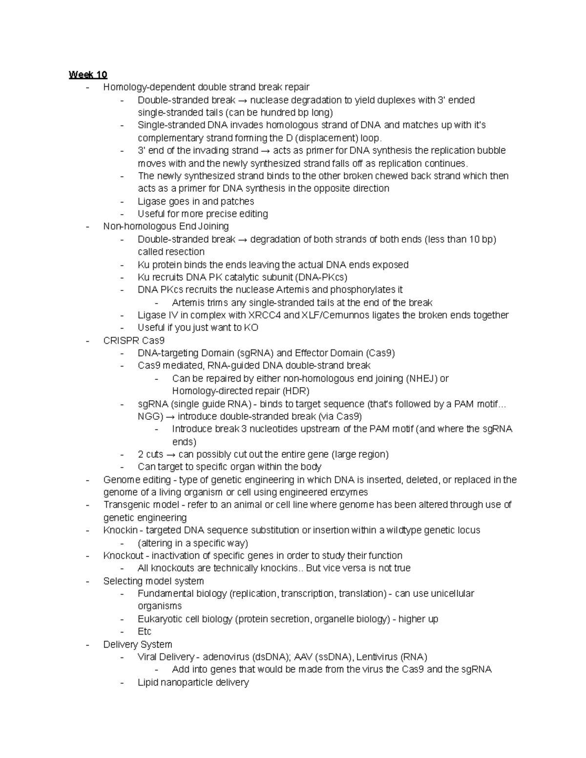 LS 7C Textbook Notes - Week 10 - Week 10 - Homology-dependent double ...