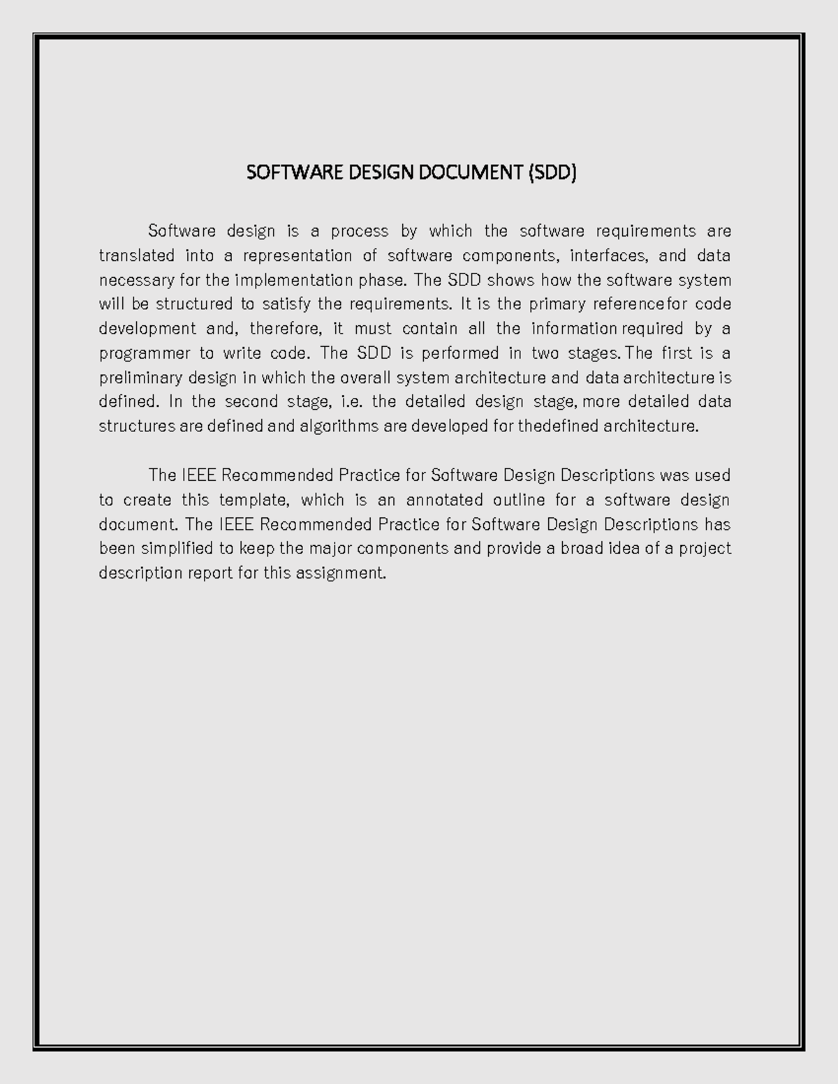Software-Design-Document - SOFTWARE DESIGN DOCUMENT (SDD) Software ...