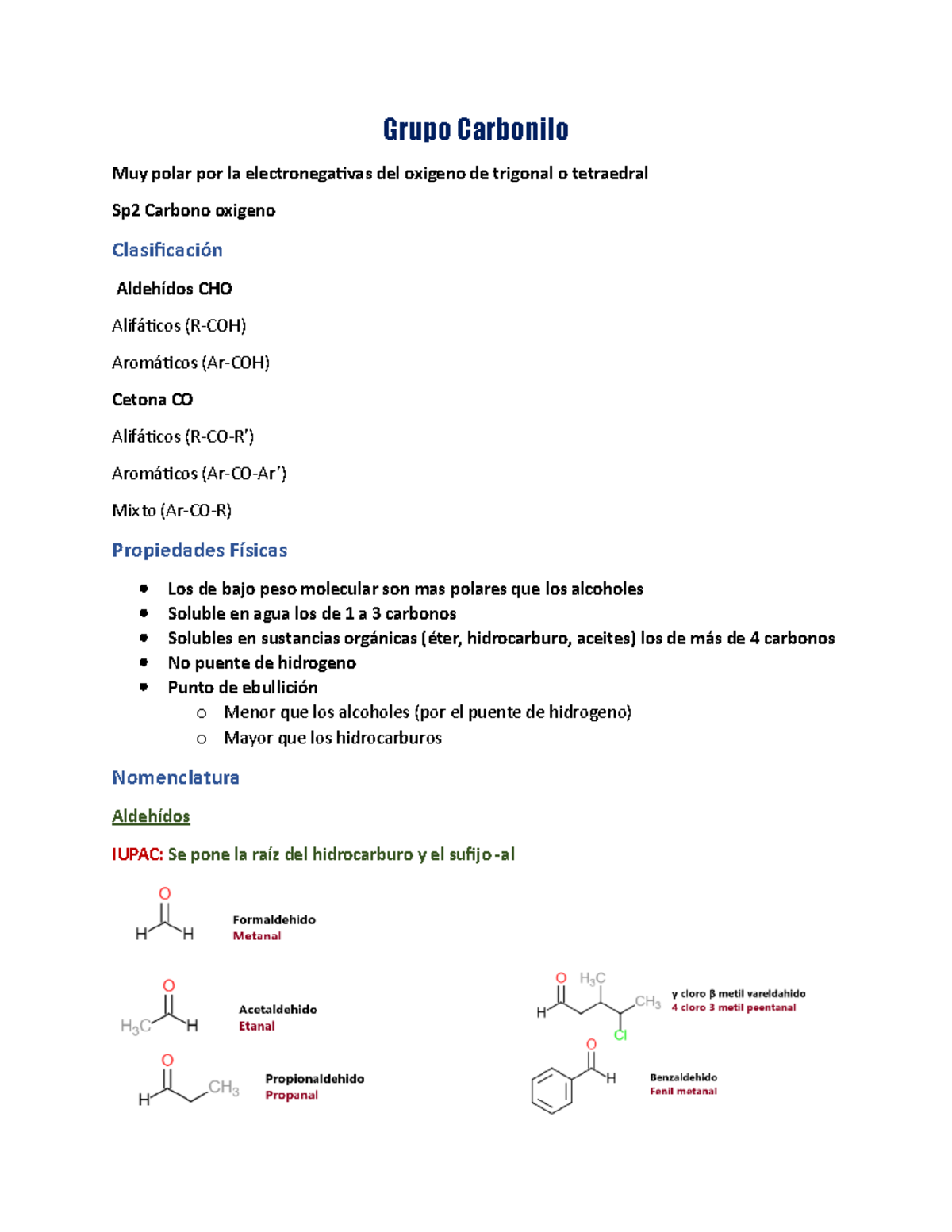 Grupo Carbonilo - Grupo Carbonilo Muy polar por la electronegativas del ...