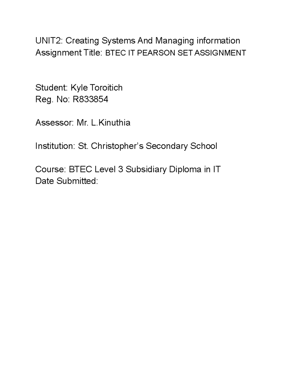 BTEC IT TASK2 6 - HGVCX - UNIT2: Creating Systems And Managing ...