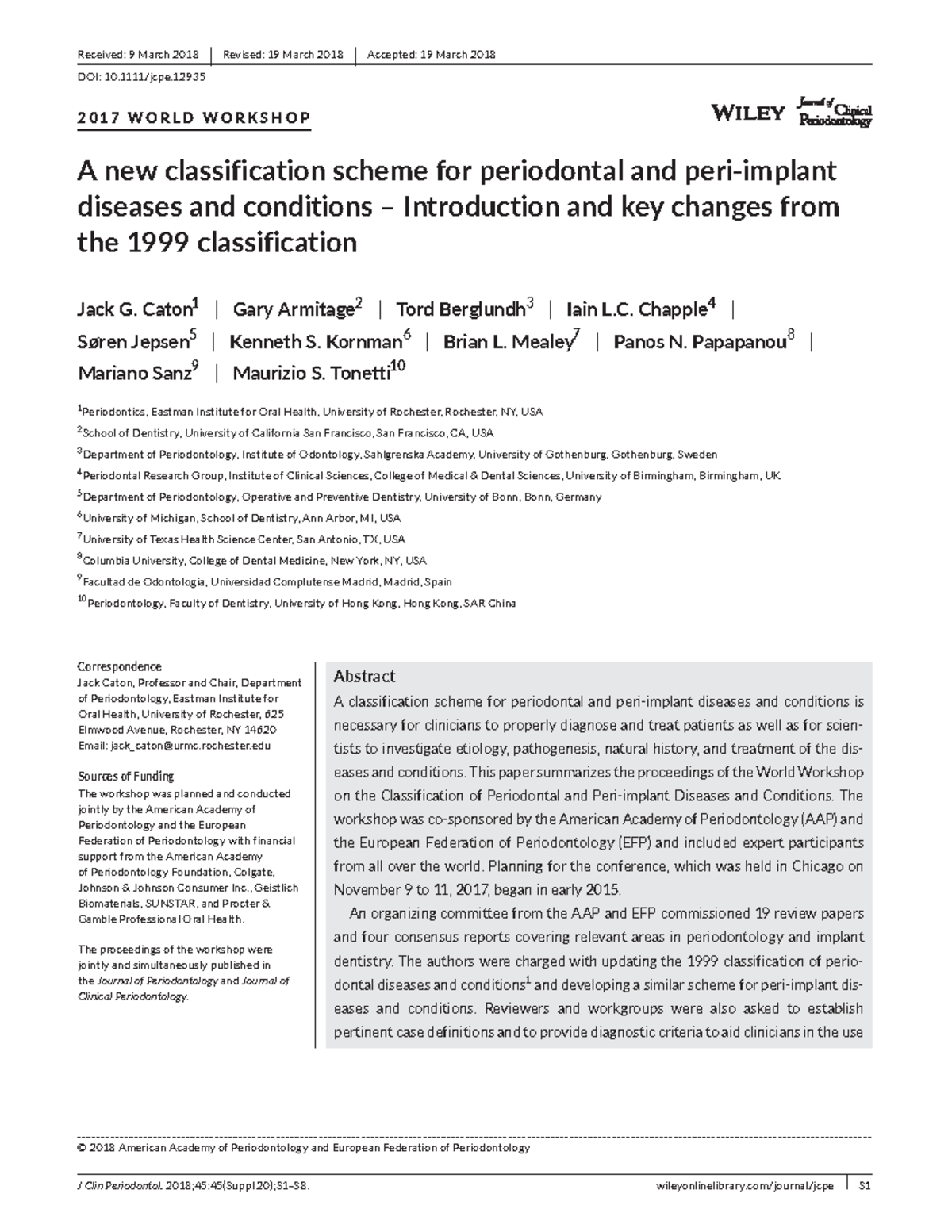 A new classification scheme for periodontal and peri‐implant (1) - J ...