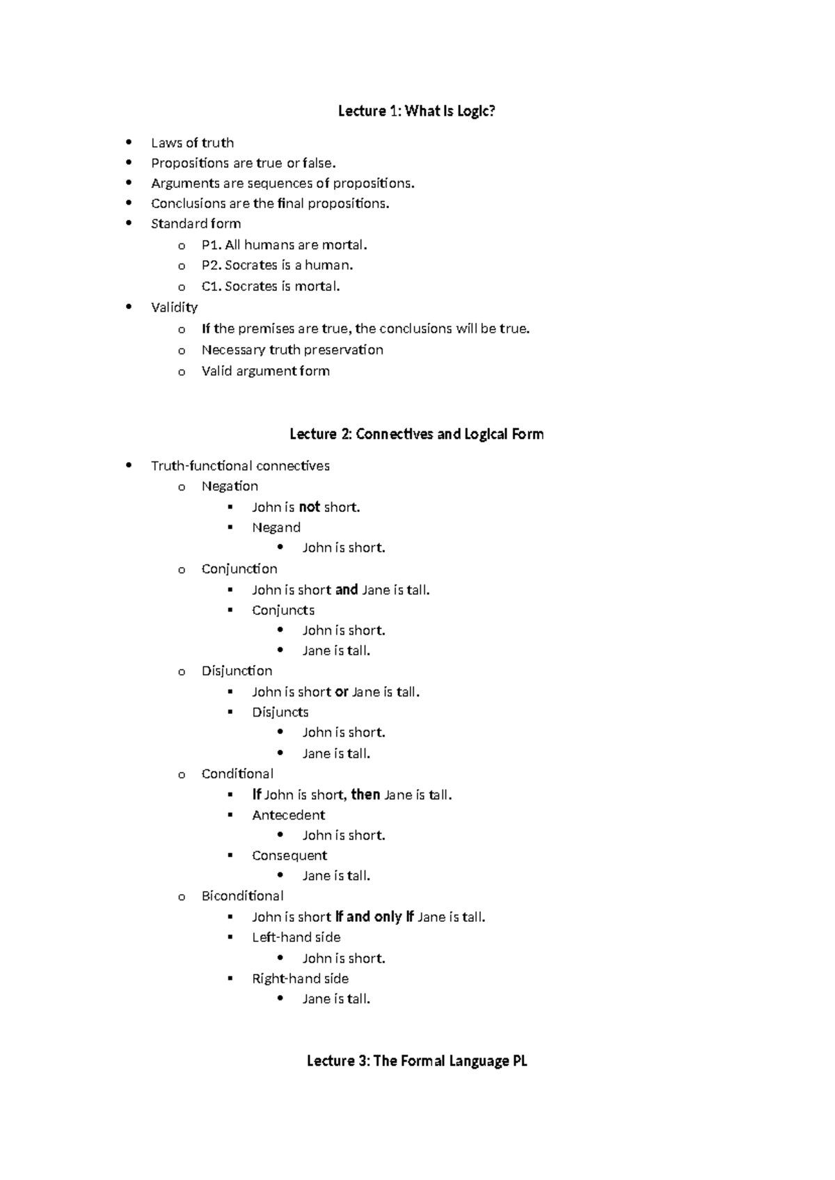 Phil Introductory Logic Lecture 1 What Is Logic Laws Of Truth Propositions Are True Or
