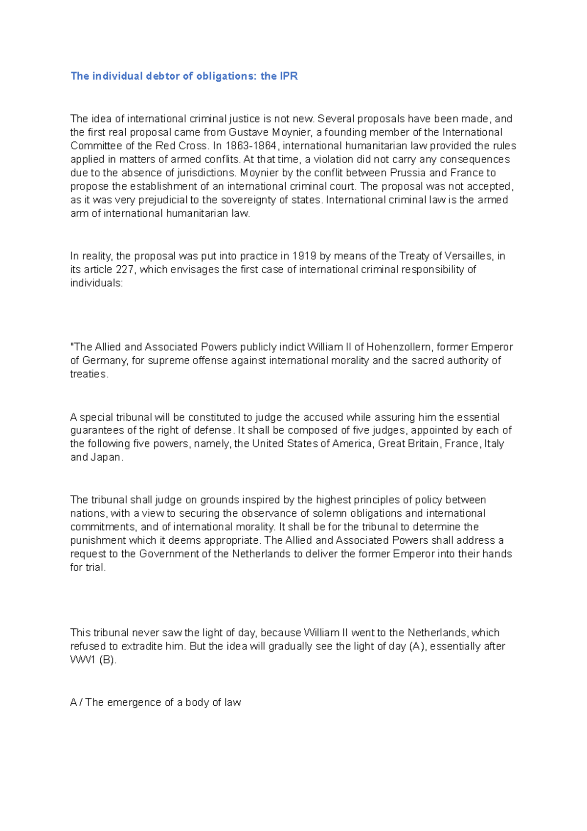 The individual debtor of obligations 4 - Several proposals have been ...