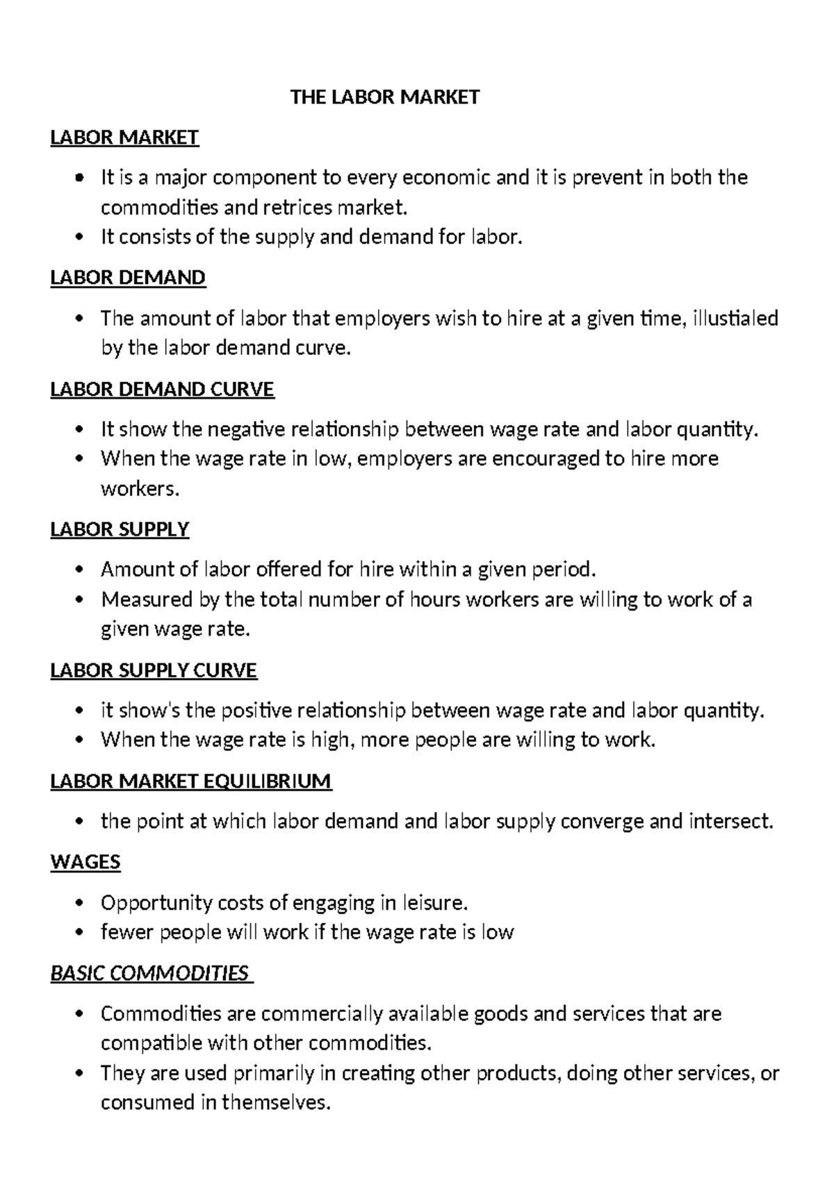 Applied-Eco-Rwviewer - THE LABOR MARKET LABOR MARKET It is a major ...