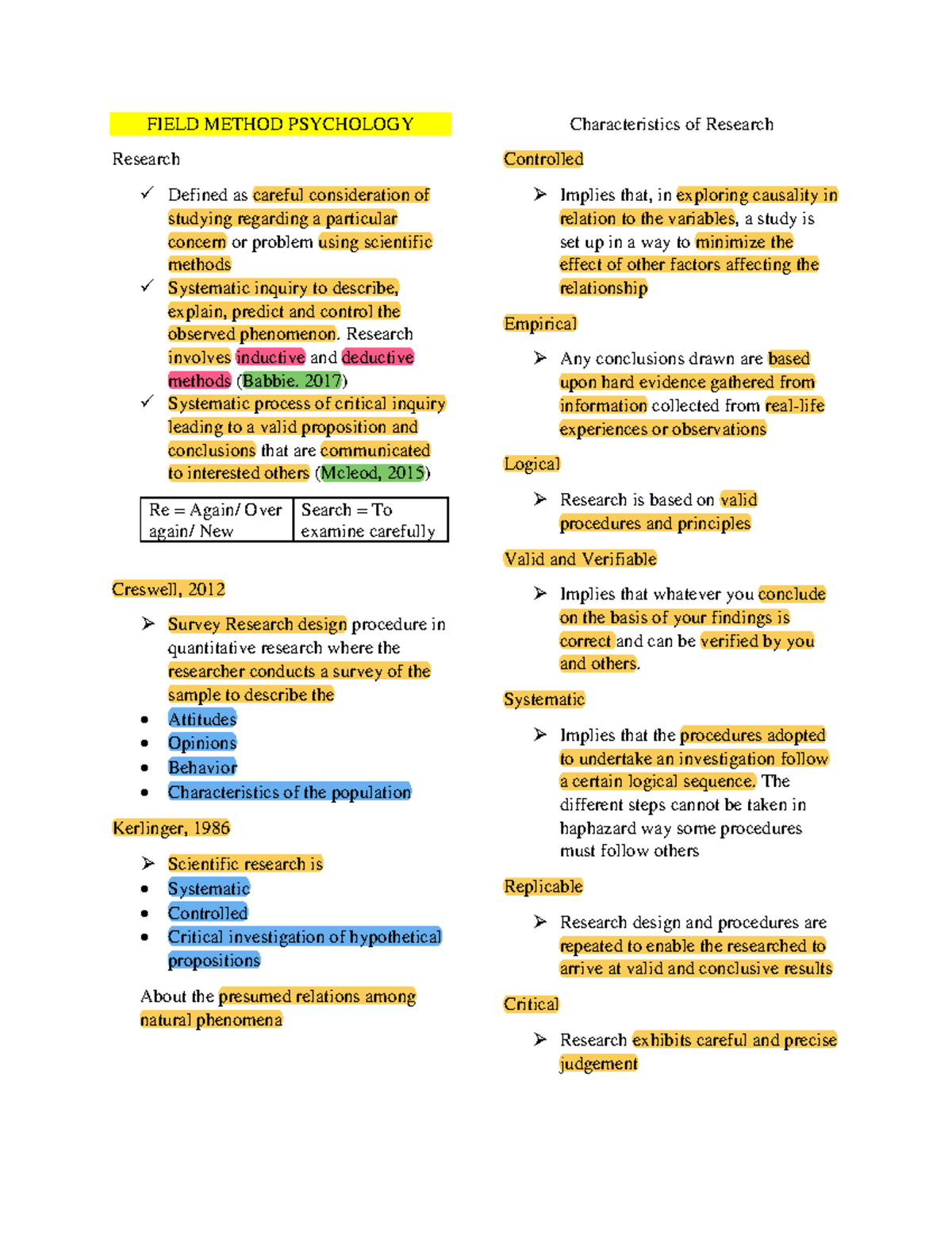 Field- Method- Psychology - FIELD METHOD PSYCHOLOGY Research Defined as ...