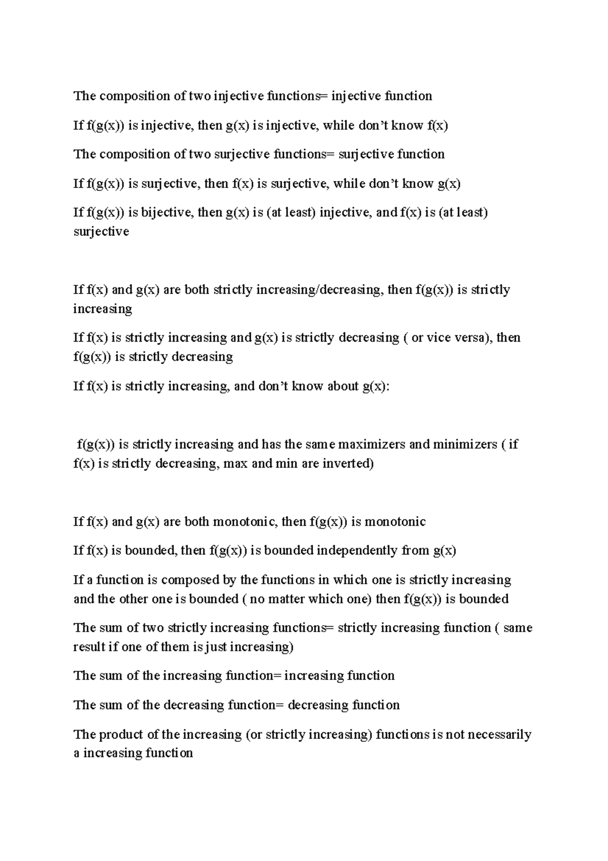 The composition of two injective functions - Studocu