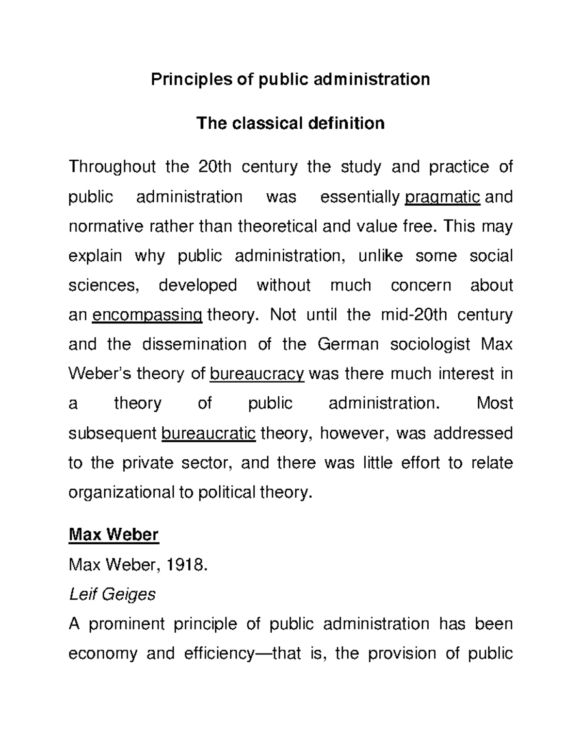 Principles of public administration - This may explain why public ...