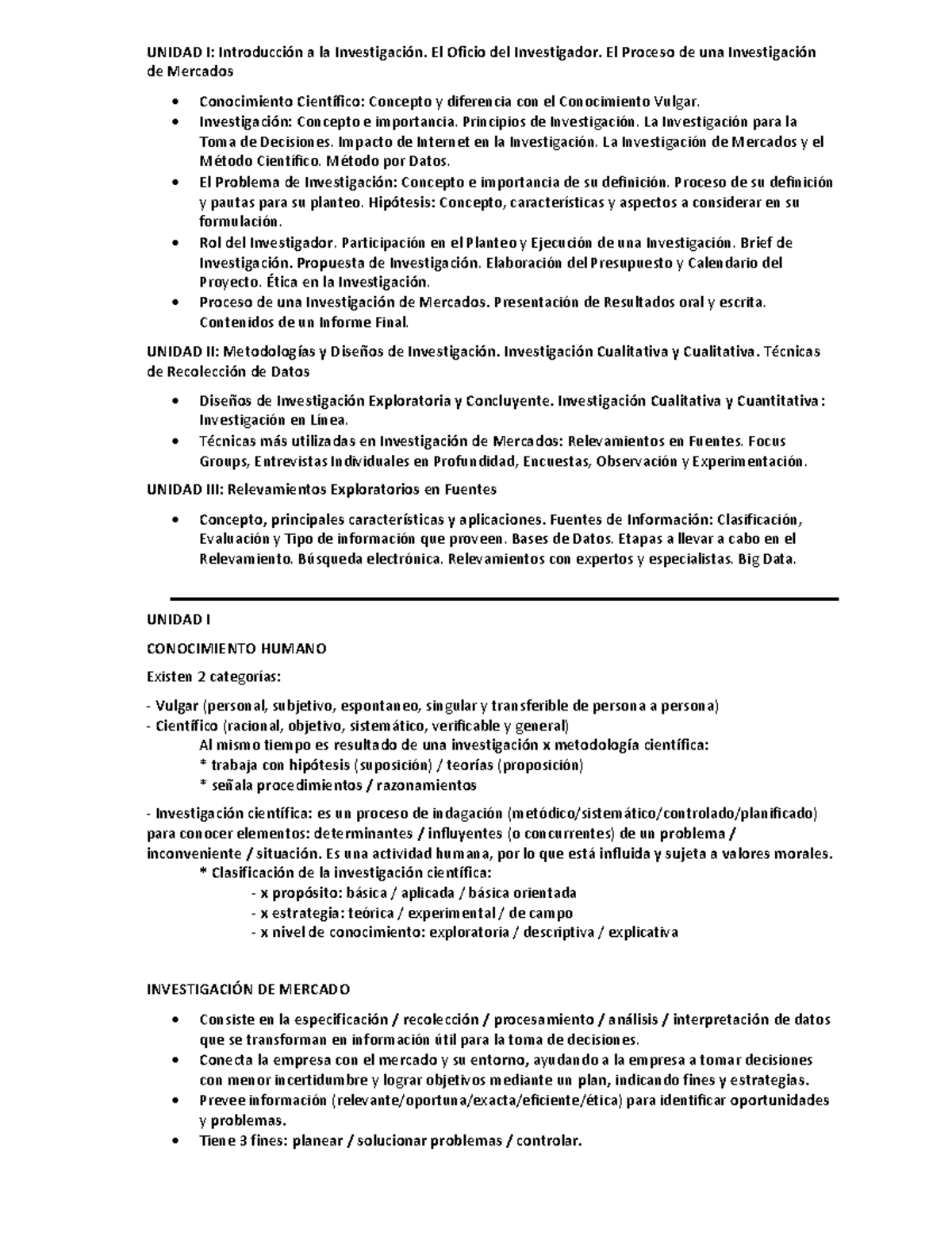 Resumen Intro - UNIDAD I: Introducción a la Investigación. El Oficio ...