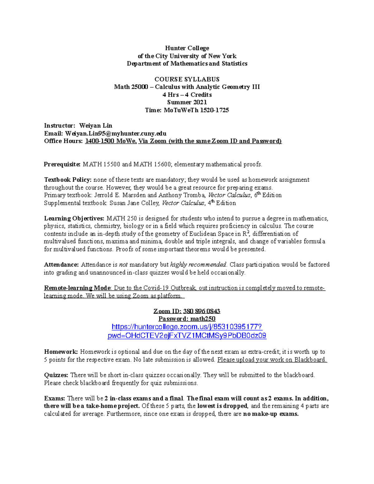 Syllabus(2) - syllabus - Hunter College of the City University of New ...