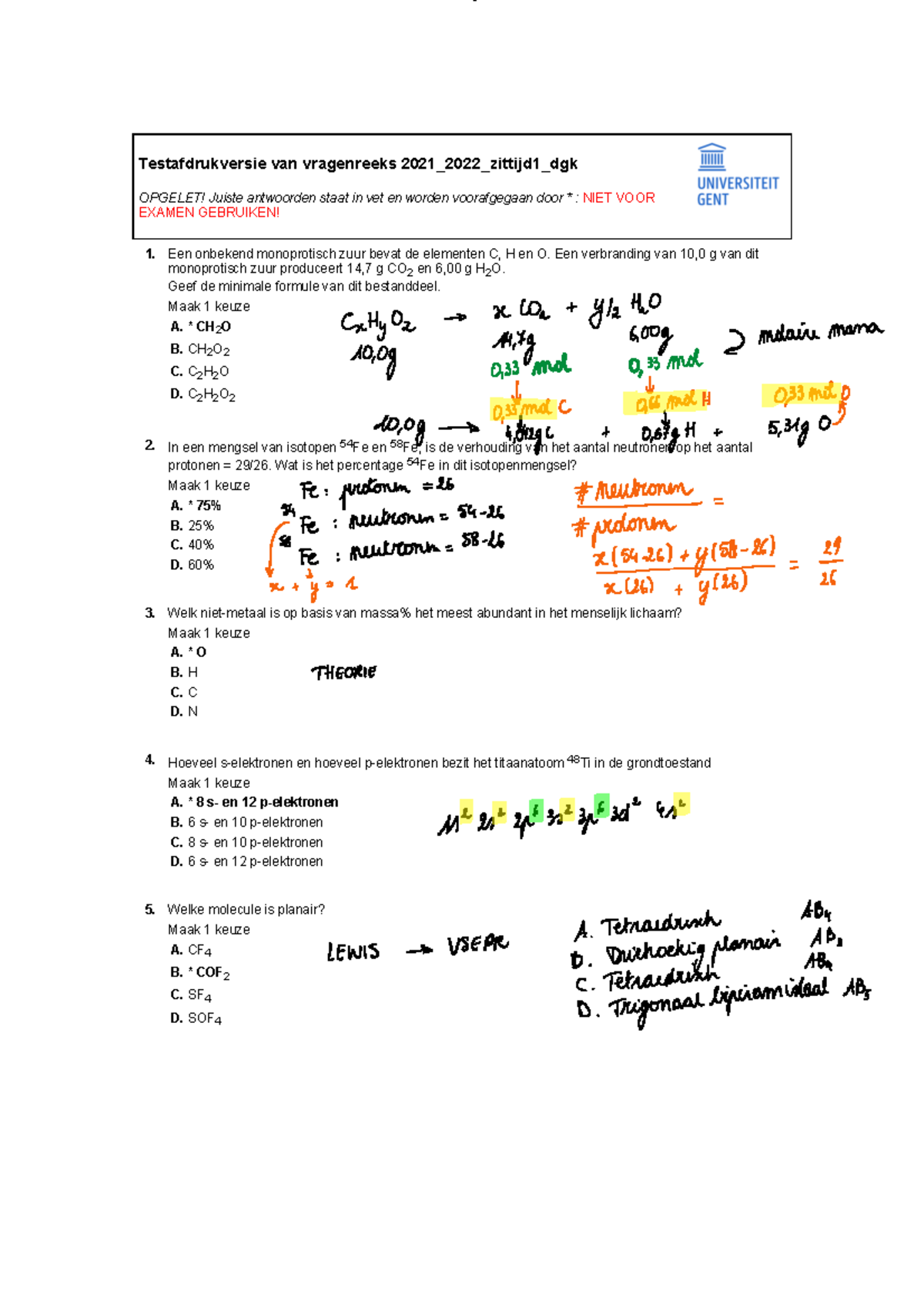 Extra vb examen - Vb exame - 1. 2. 3. 4. 5. Testafdrukversie van ...