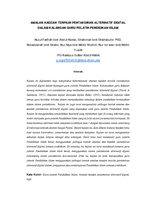 MPU3123 Refleksi - INSTITUT PENDIDIKAN GURU KAMPUS PERLIS JALAN BEHOR ...