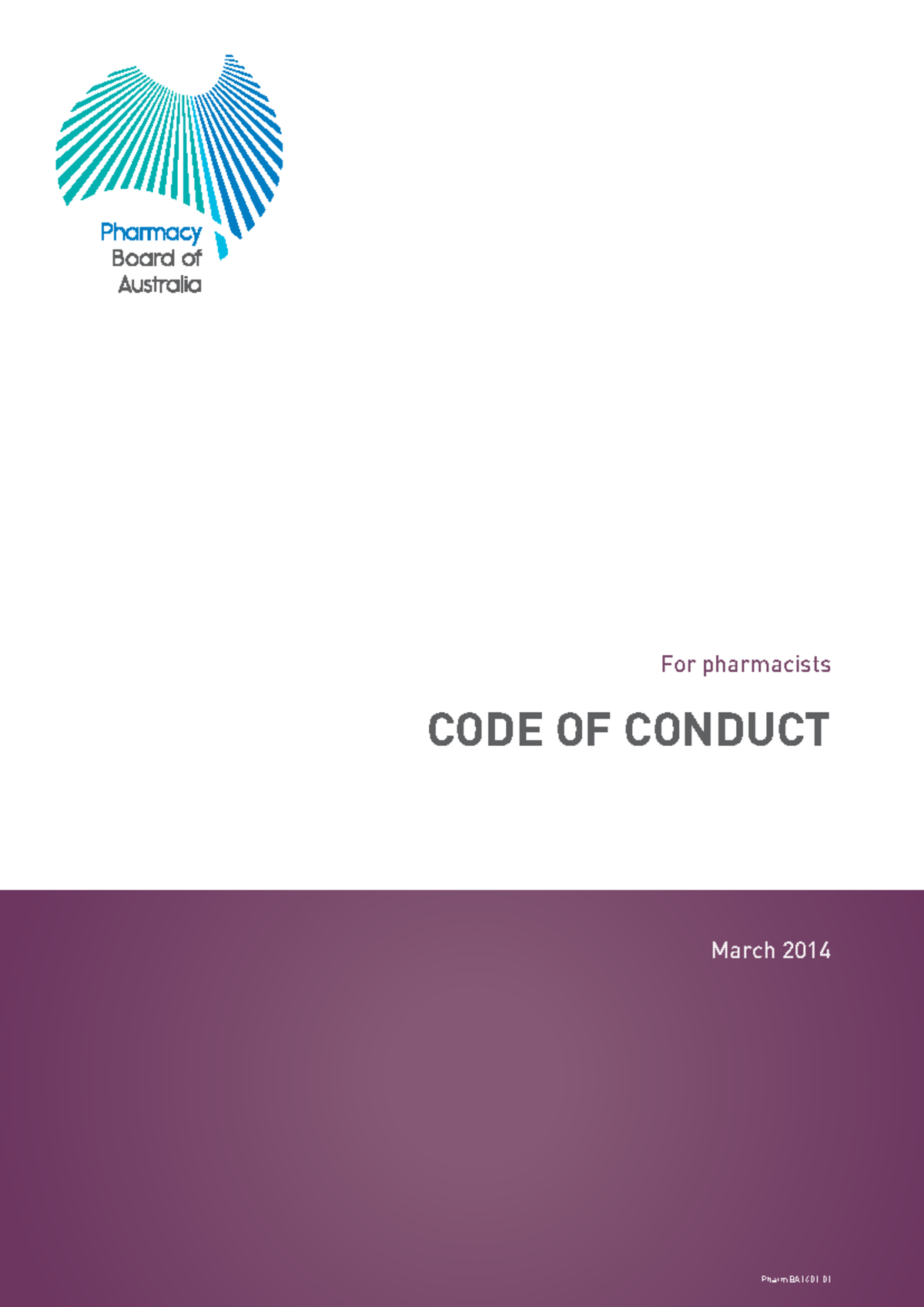 Code of Conduct for Pharmacist PBA - CODE OF CONDUCT March 2014 ...