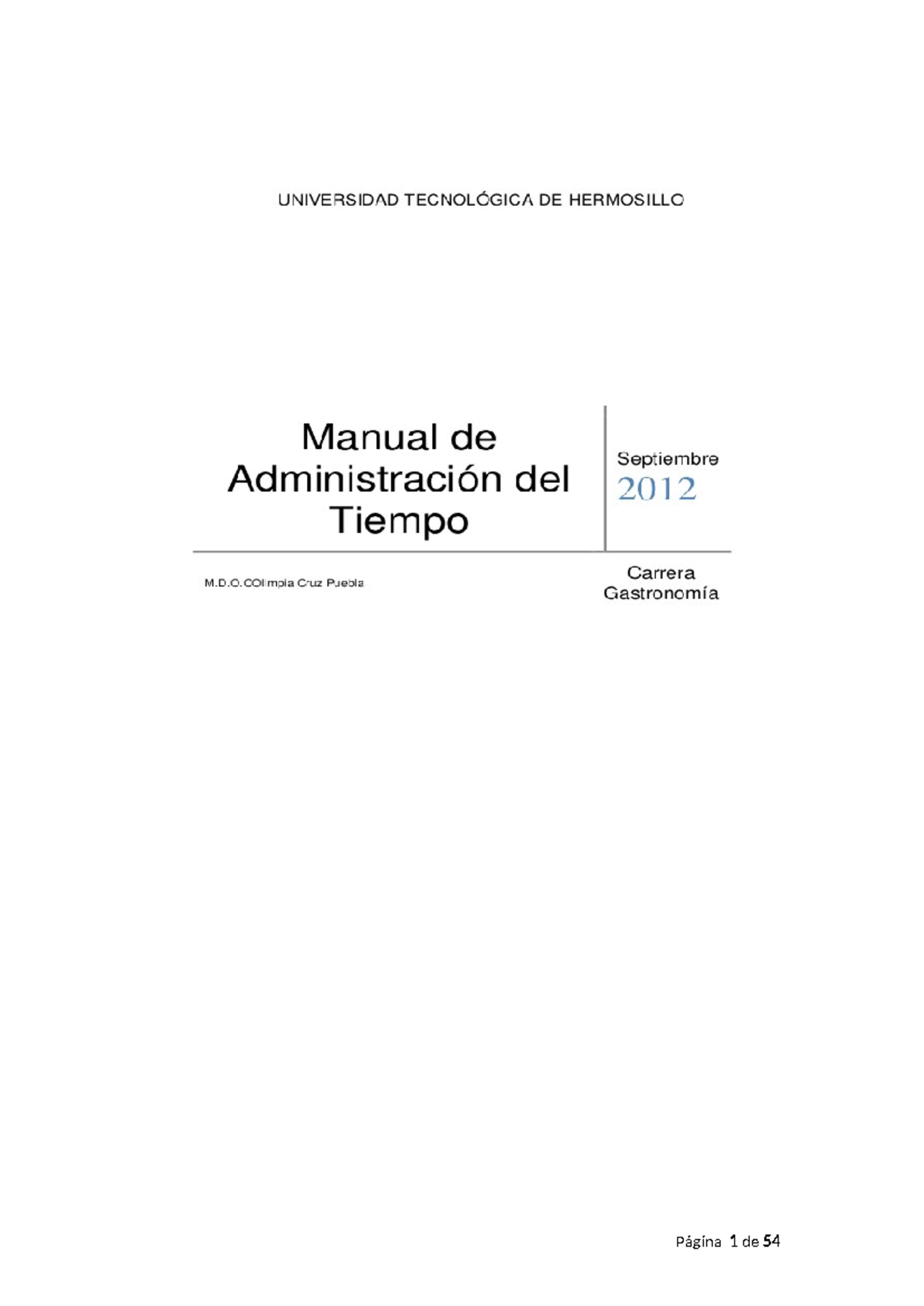 1 UT Manual DE Admon DEL Tiempo - Administración del tiempo - Studocu