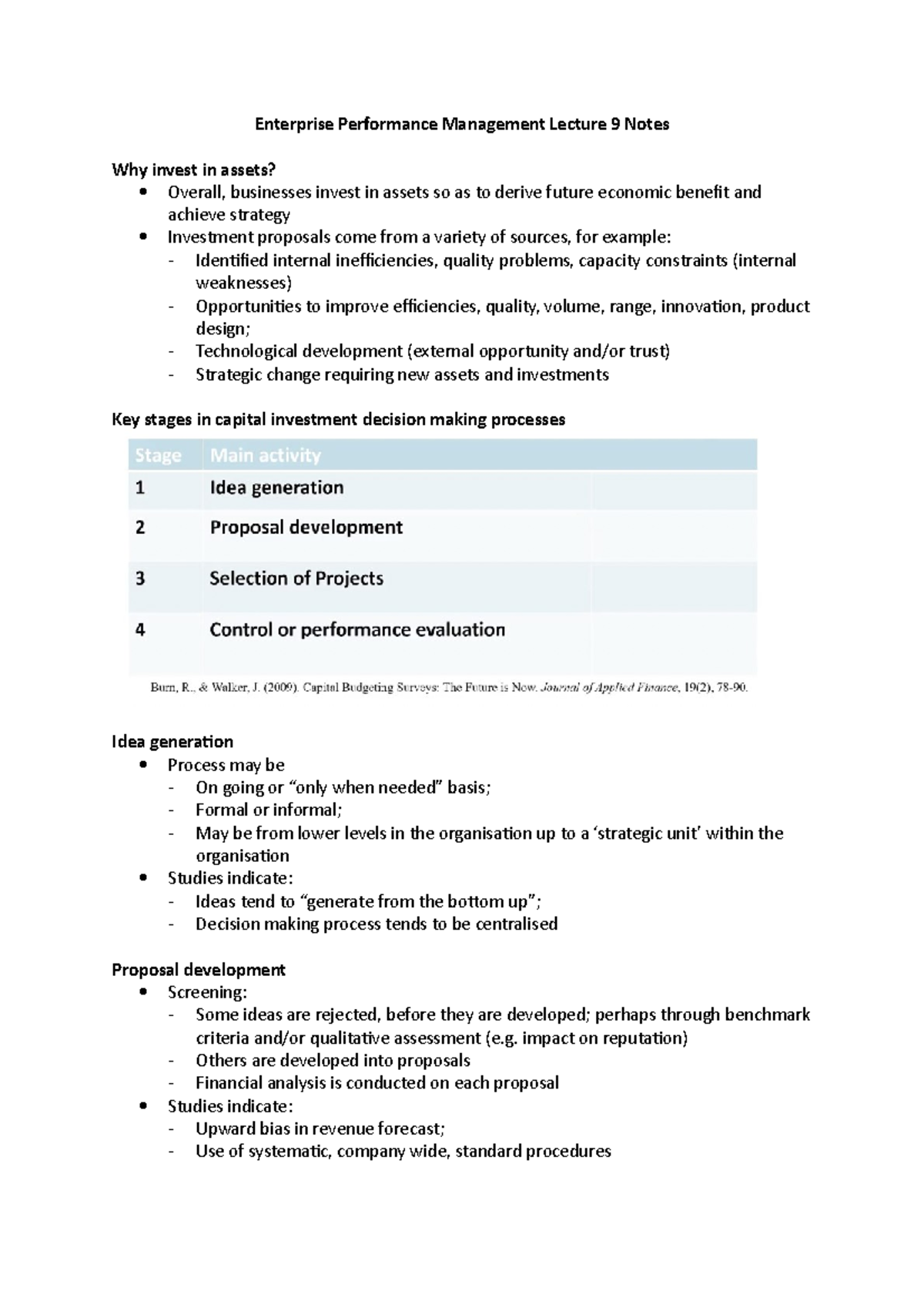 Enterprise Performance Management Lecture 9 Notes - impact on ...