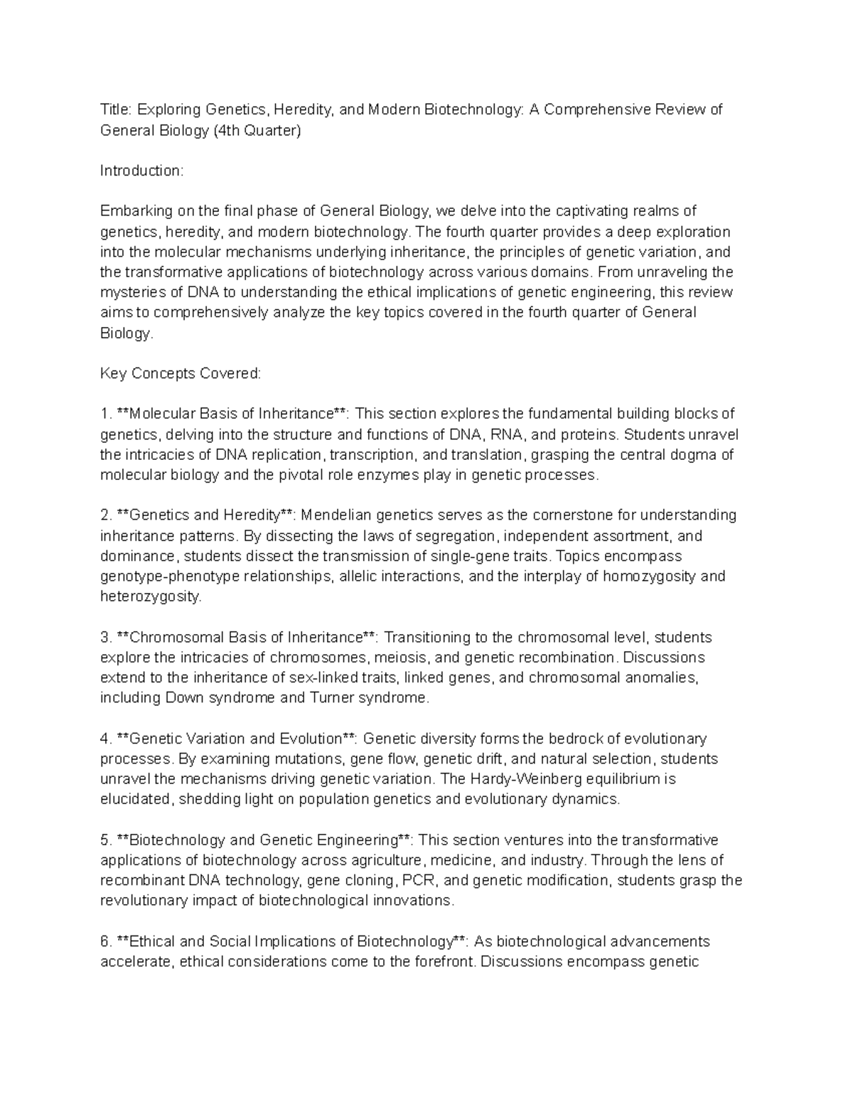 Reviewer 1s dfs sd fsdf sdf sd - Title: Exploring Genetics, Heredity ...