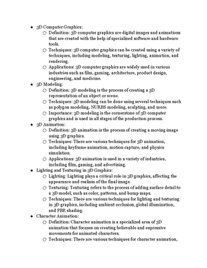 3D Computer Graphics notes - The Role of 3D Software in Computer ...