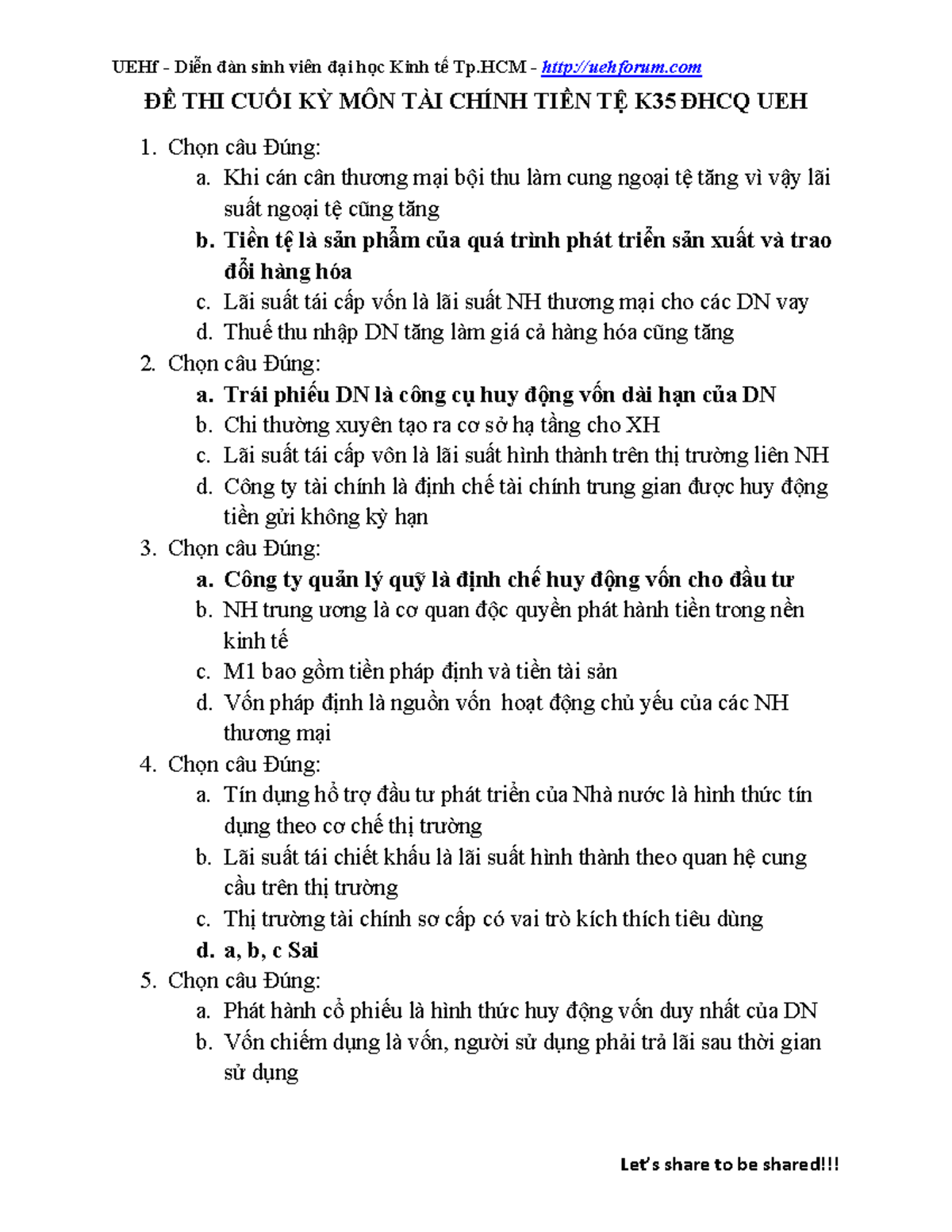 Tailieuxanh dhkt k35 8487 tài chính doanh nghiệp 2 - ĐỀ THI CUỐI KỲ MÔN ...