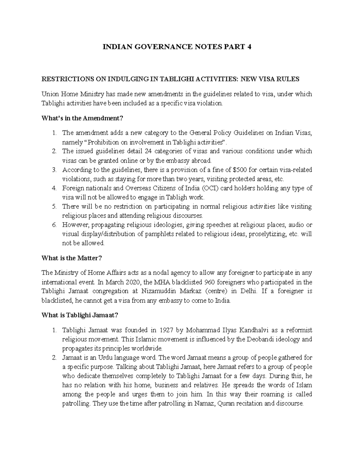 Indian Governance Notes PART 4 - INDIAN GOVERNANCE NOTES PART 4 ...