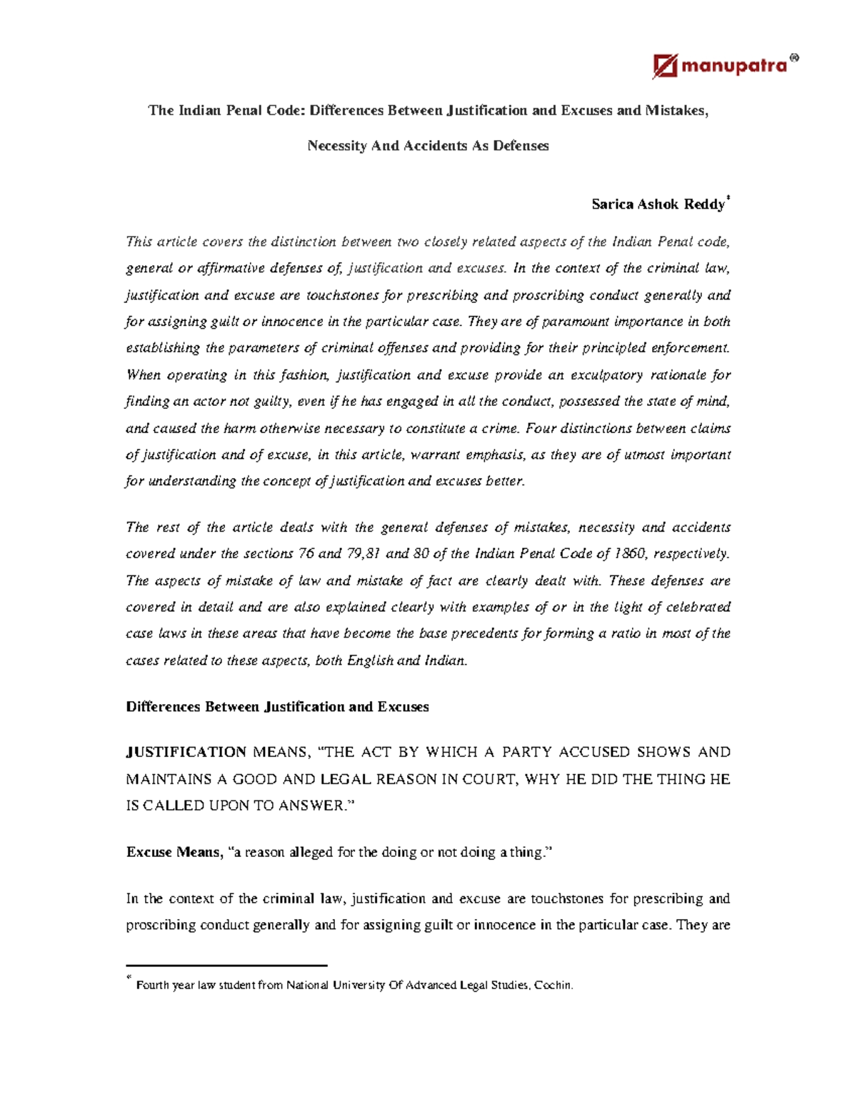 Differences Betwenn Justification and Excuses and mistake IPC ec79 ...