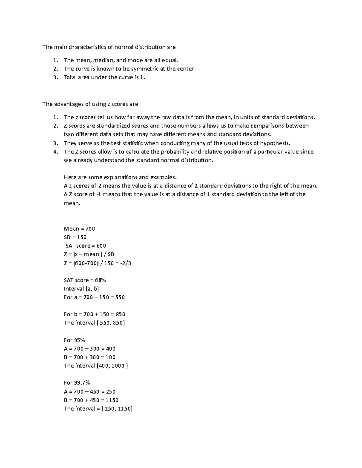 Unit 7 discussion ass - assignment - The main characteristics of normal ...