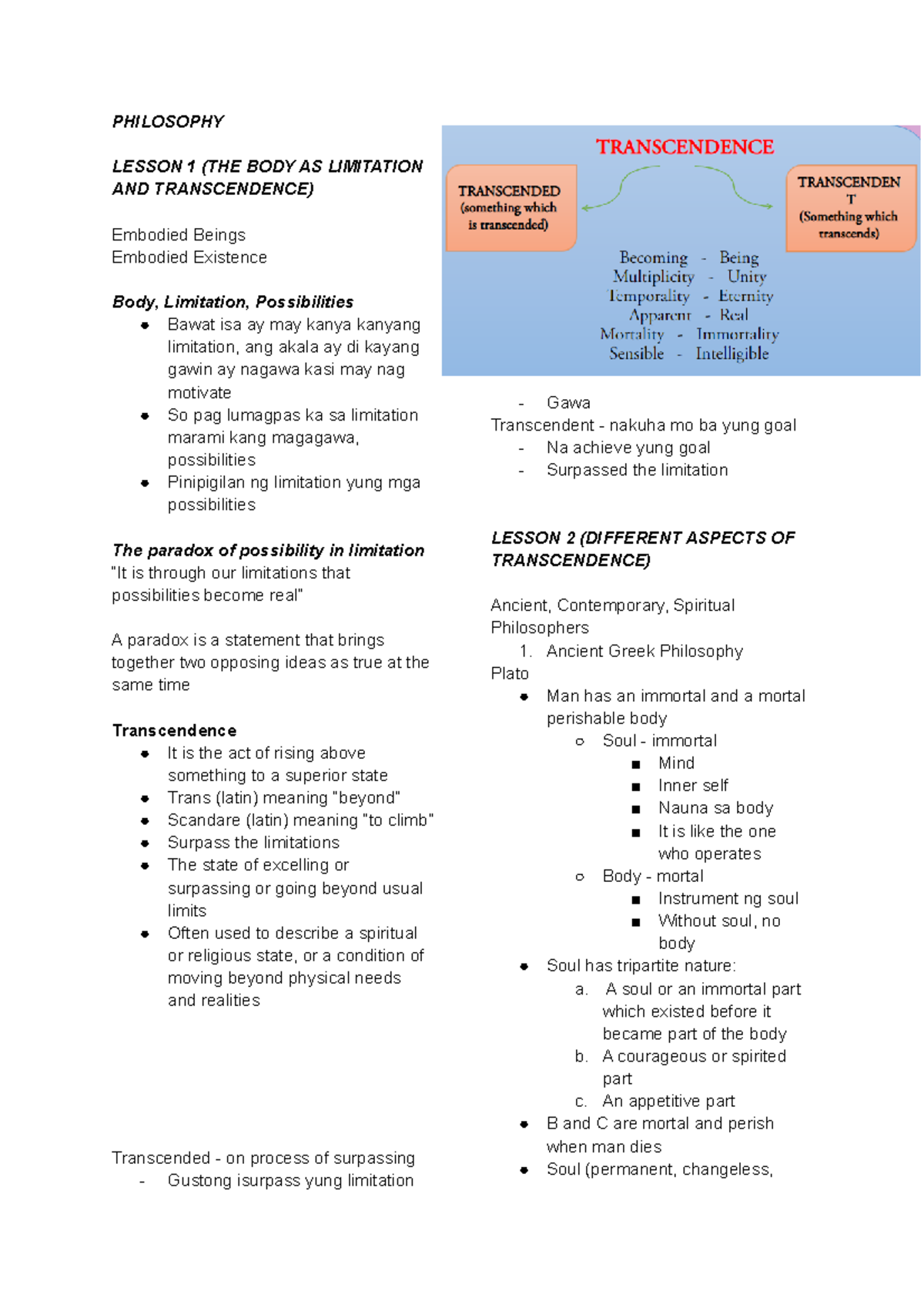 Philosophy- Finals - For grade 12 stem students. - PHILOSOPHY LESSON 1 ...