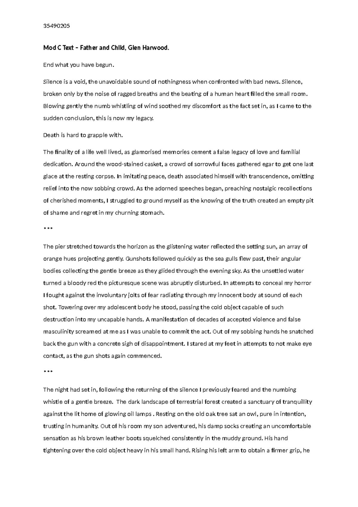 Mod C Imaginative 1 - 35490205 Mod C Text – Father and Child, Glen ...