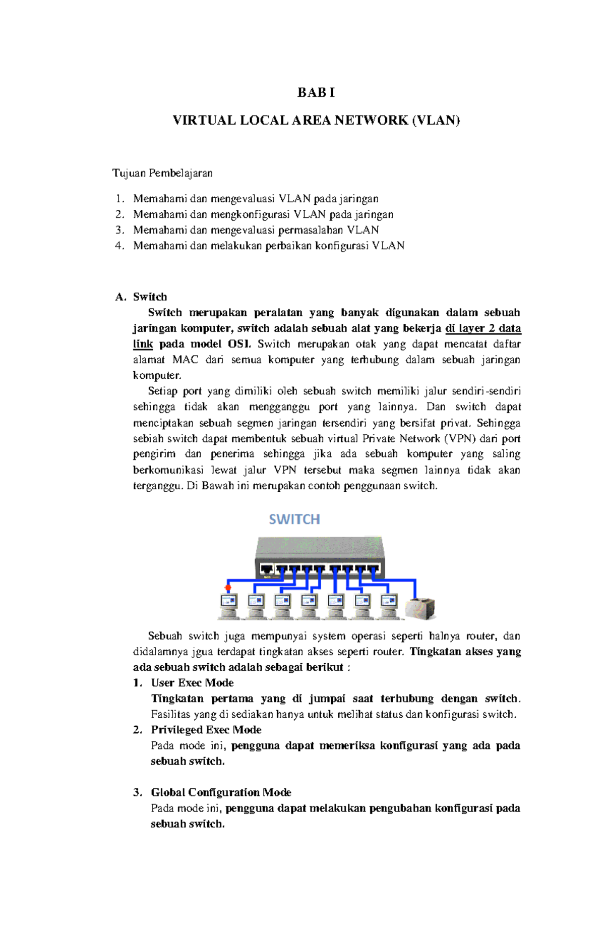 1 - VLAN - education - BAB I VIRTUAL LOCAL AREA NETWORK (VLAN) Tujuan ...