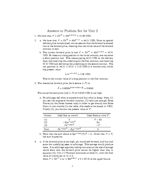 Problem Set 4: Derivatives - Problem Set for Unit 4 (Hull 12) A stock ...