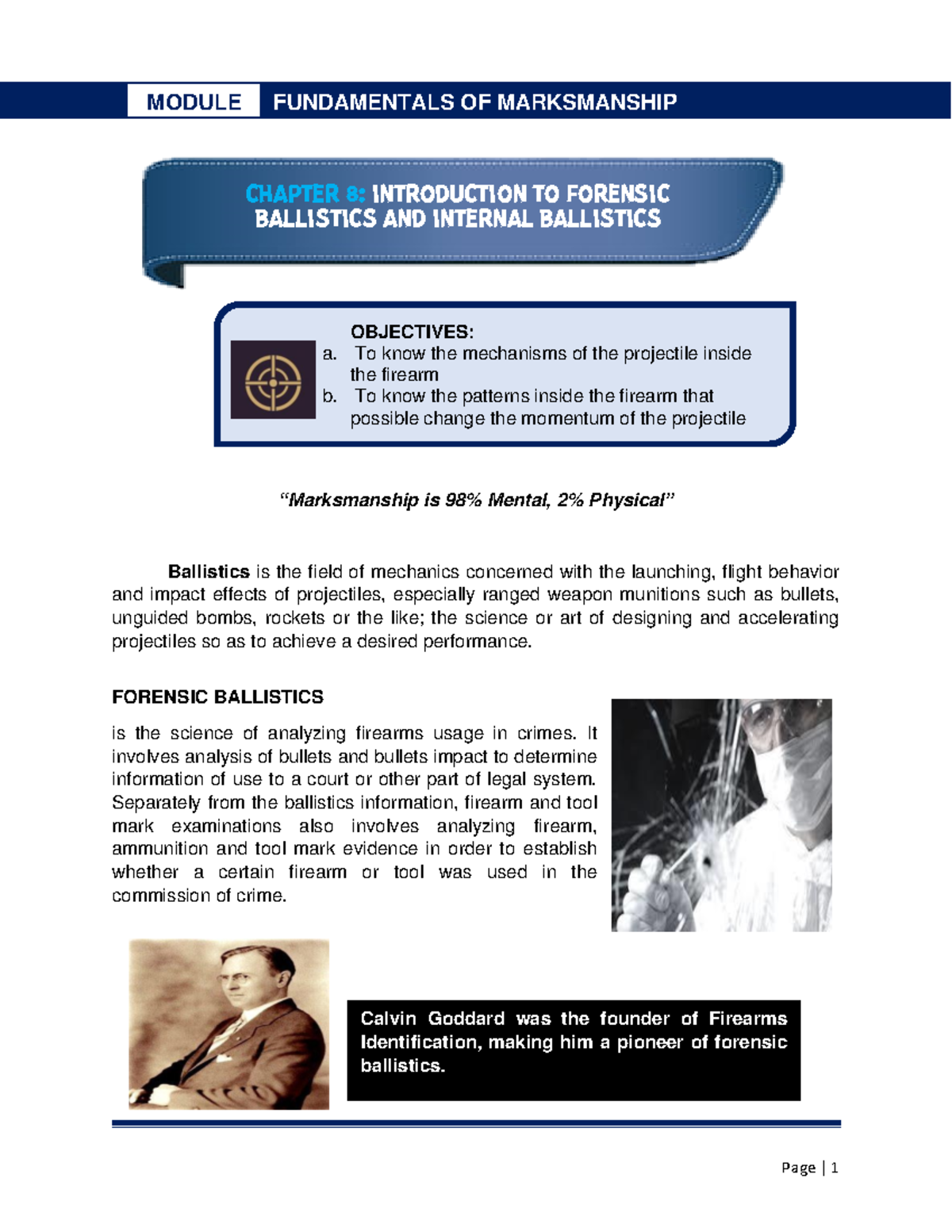 Chapter 8 - Introduction TO Forensic Ballistics AND Internal Ballistics ...