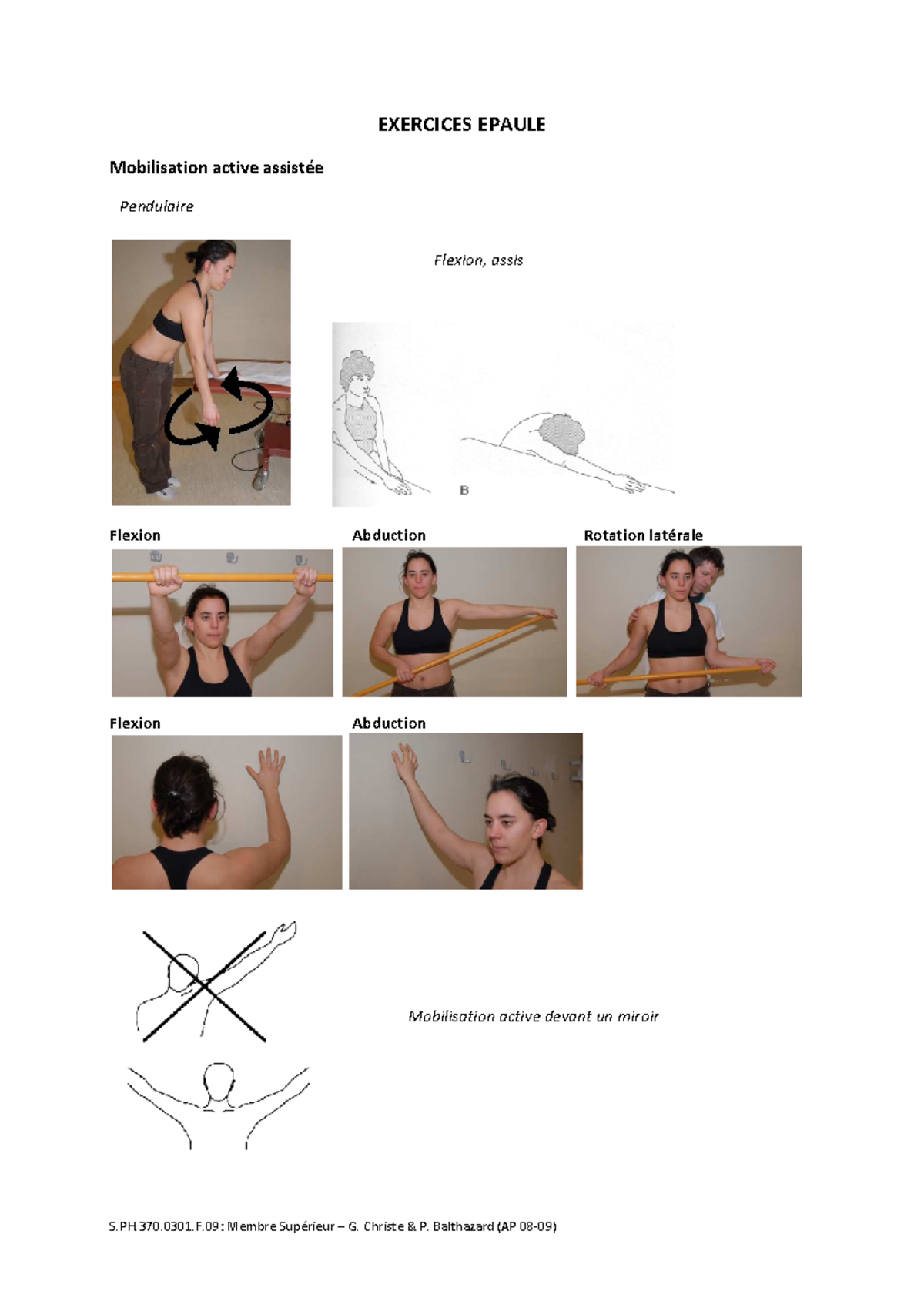 0301 Epaule exercices actifs - EXERCICES EPAULE Mobilisation active ...