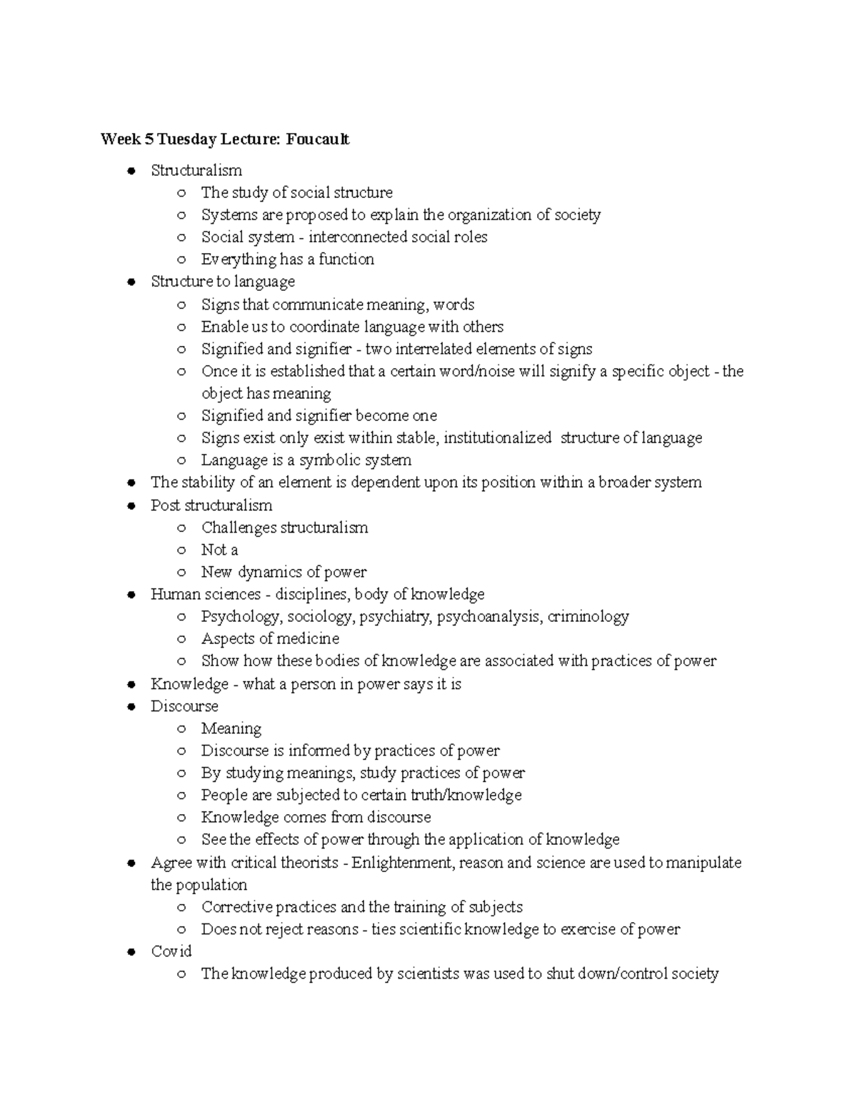Foucault Structuralism and Post-Structuralism: Power Knowledge and ...
