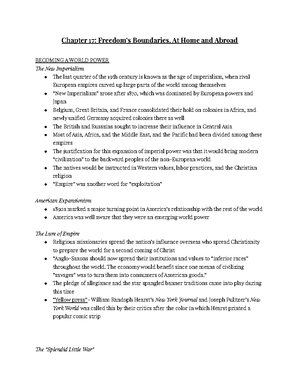 History notes for Hist 111 History after 1877 - Reconstruction 1 st ...