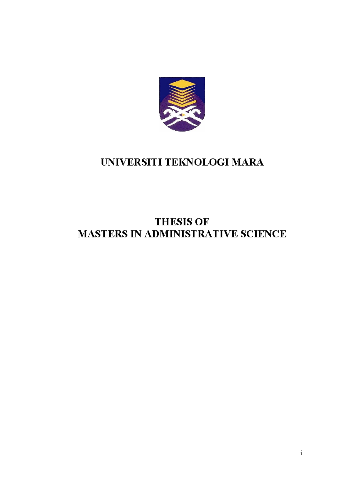 Format MSc Thesis Dr Ira - UNIVERSITI TEKNOLOGI MARA THESIS OF MASTERS ...