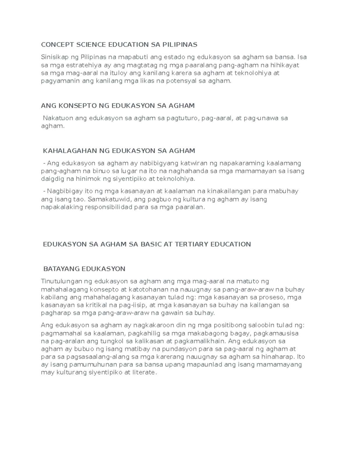 Tagalized - Concept Science Education In the Philippines - CONCEPT ...