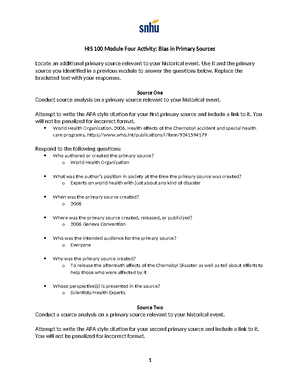 HIS 100 Module Five Activity - Identify the topic you chose to explore ...
