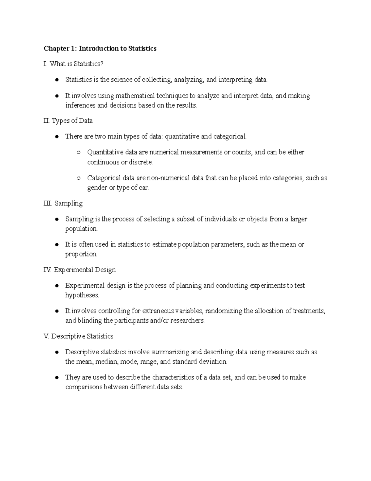 STAT 100 Chapter 1 - STAT 100 Notes for Ch 1 - Chapter 1: Introduction ...