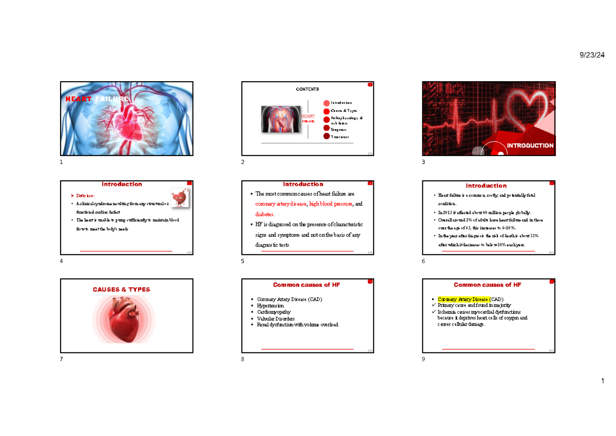 Heartfailure-handout - HEART FAILURE 1 2 ####### Introduction ...