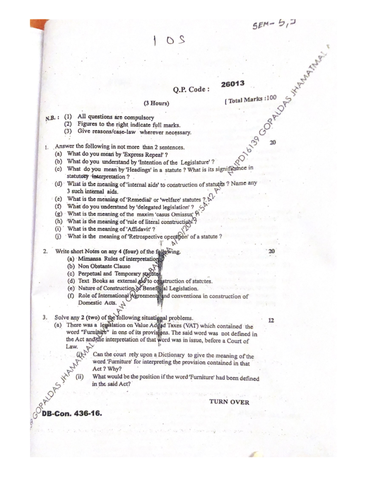 IOS Past papers 2016-2019 - Law Basics - Studocu