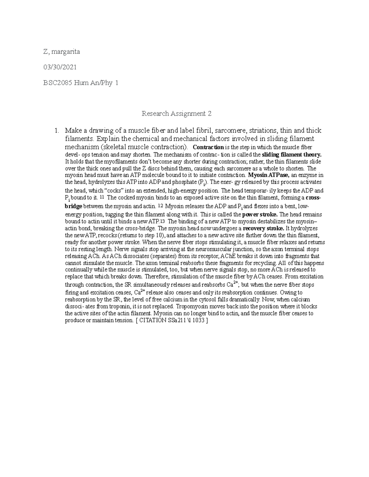 Research A. 2 - questions and drawing - Z, margarita 03/30/ BSC2085 Hum ...