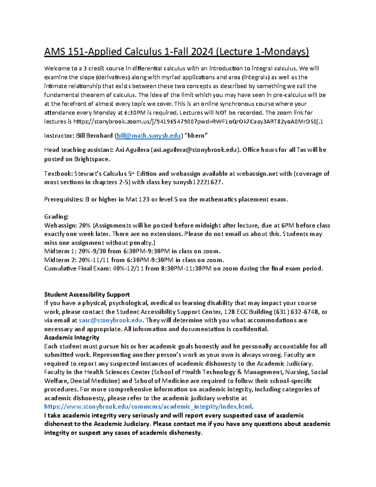 AMS 151 fall 2024 - syllabus for AMS 151 fall 2024 - AMS 1 51 - Applied ...