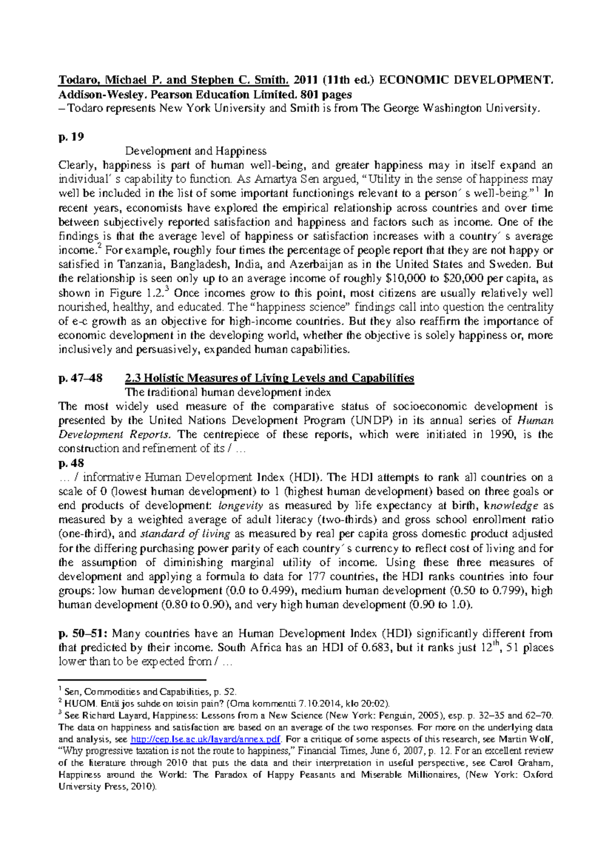 Development-and-happiness - Todaro, Michael P. and Stephen C. Smith ...