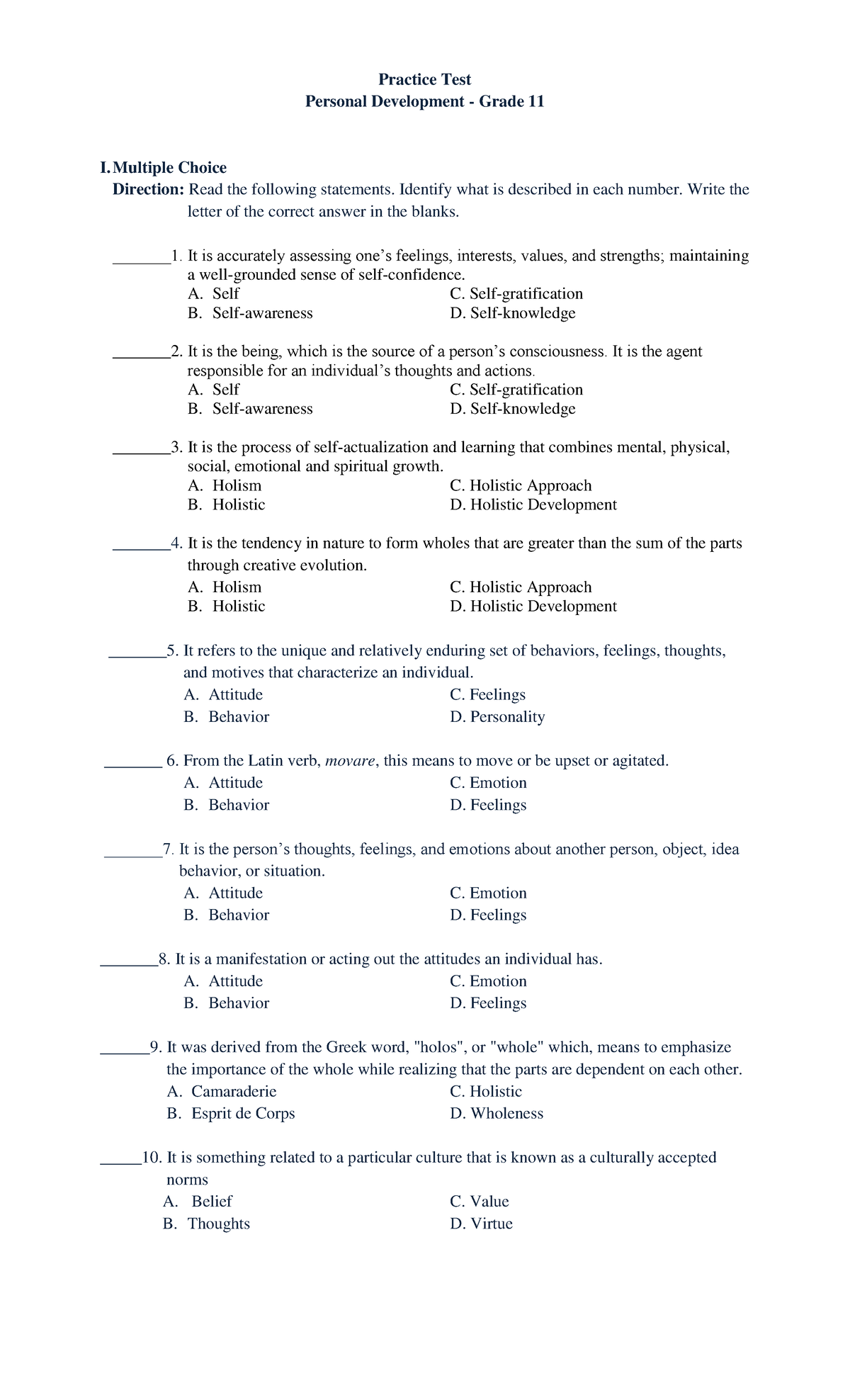 527006914 Personal Development Practice Test - Practice Test Personal ...