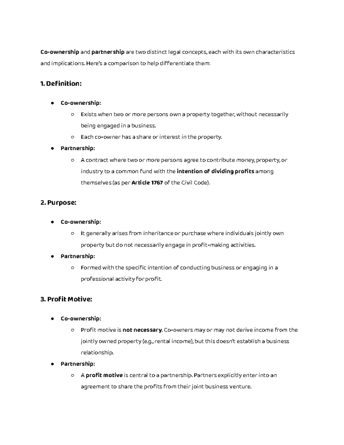 Co-ownership and partnership - Here's a comparison to help ...