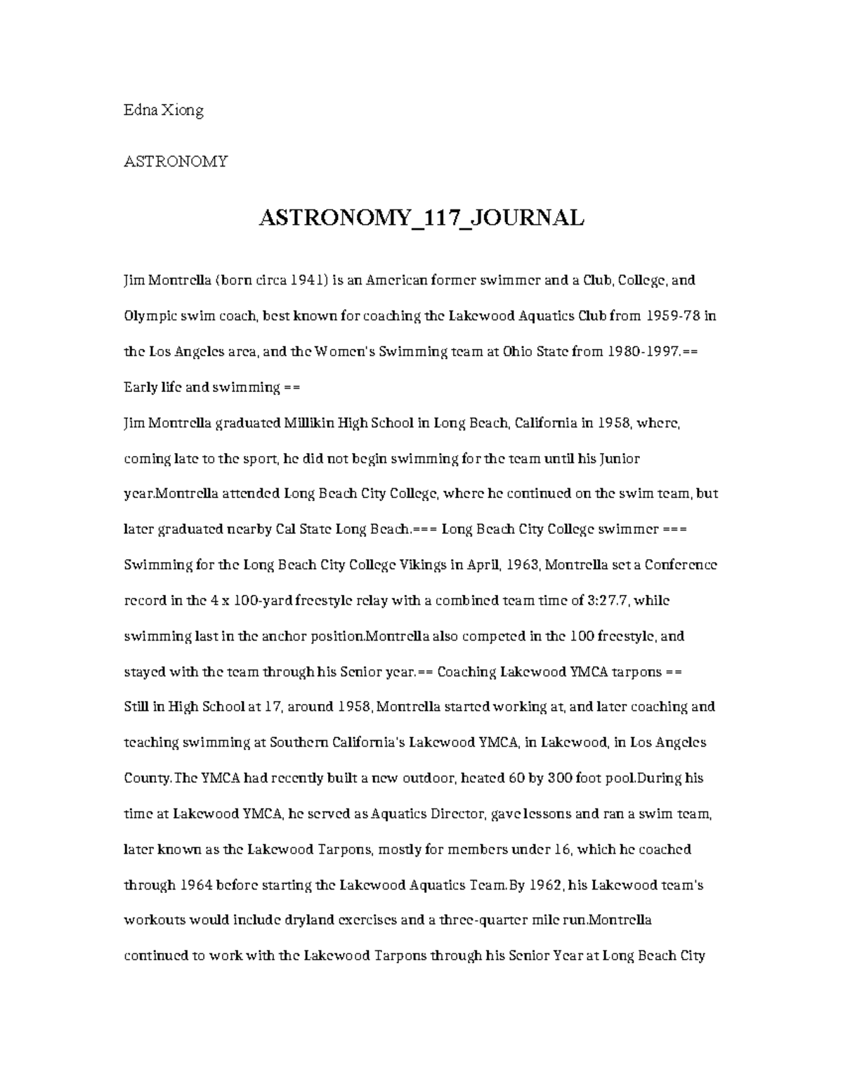 Astronomy 117 Journal - Journo - Astro - Edna Xiong ASTRONOMY ASTRONOMY ...