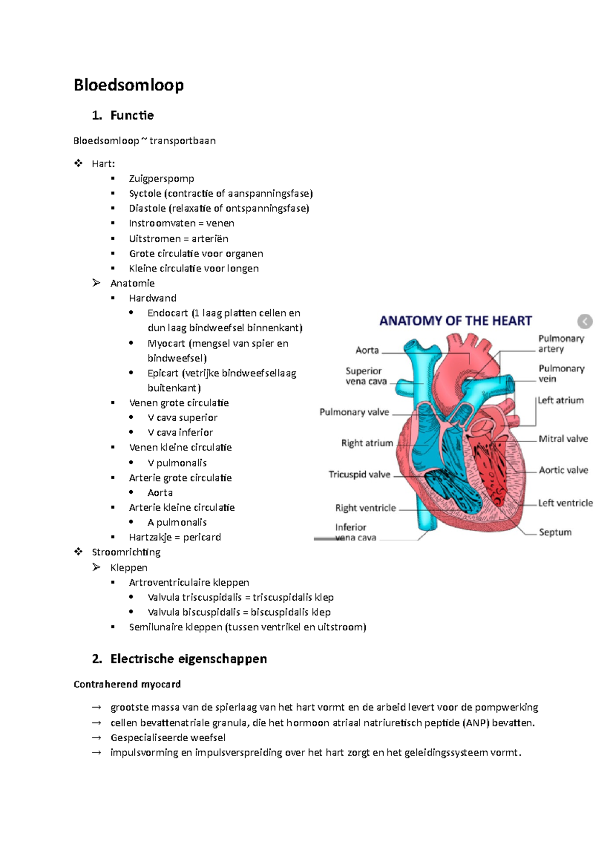 18. fysiologie hart - Bloedsomloop 1. Functie Bloedsomloop ~ transportbaan Hart: Zuigperspomp ...