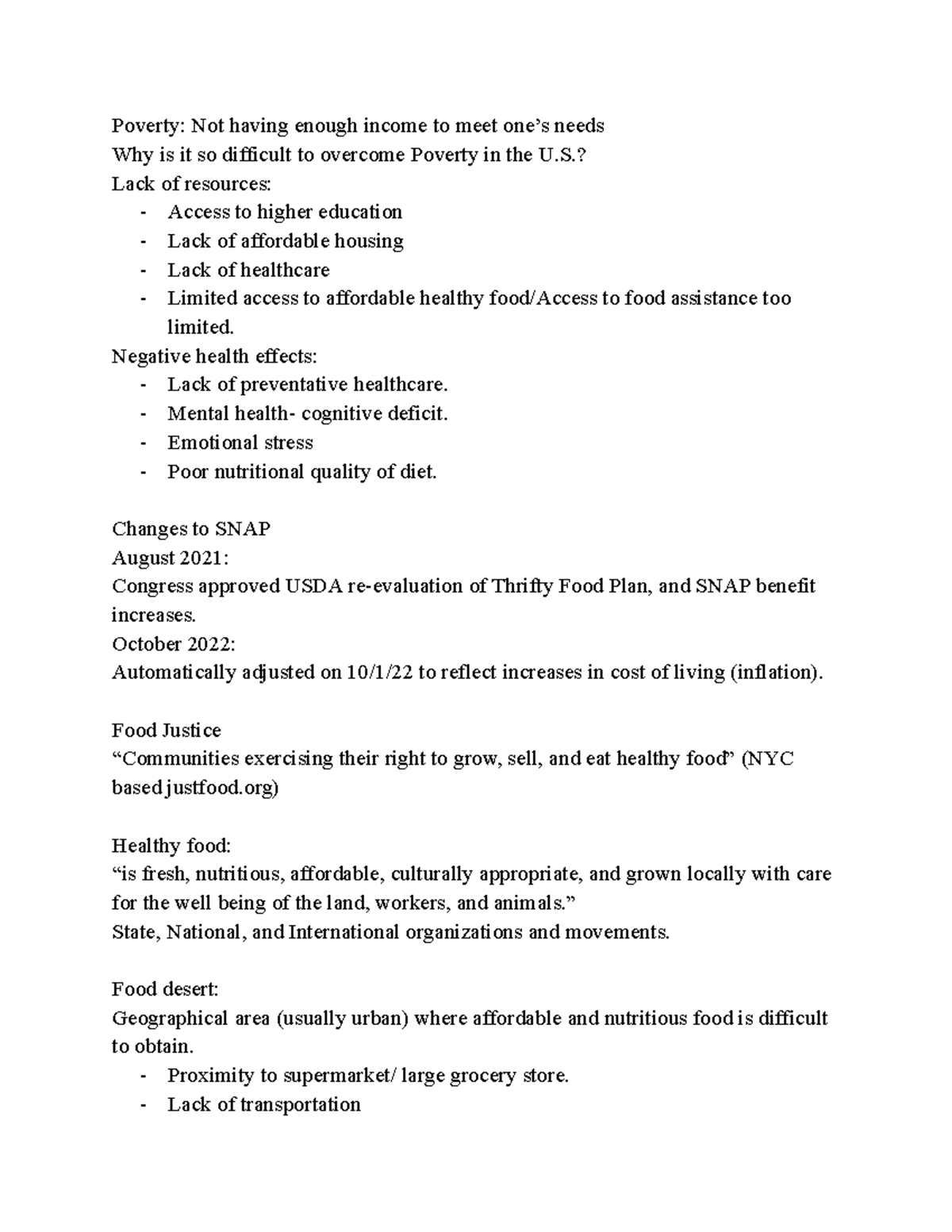 SOC - Food Insecurity - Poverty: Not having enough income to meet one’s ...