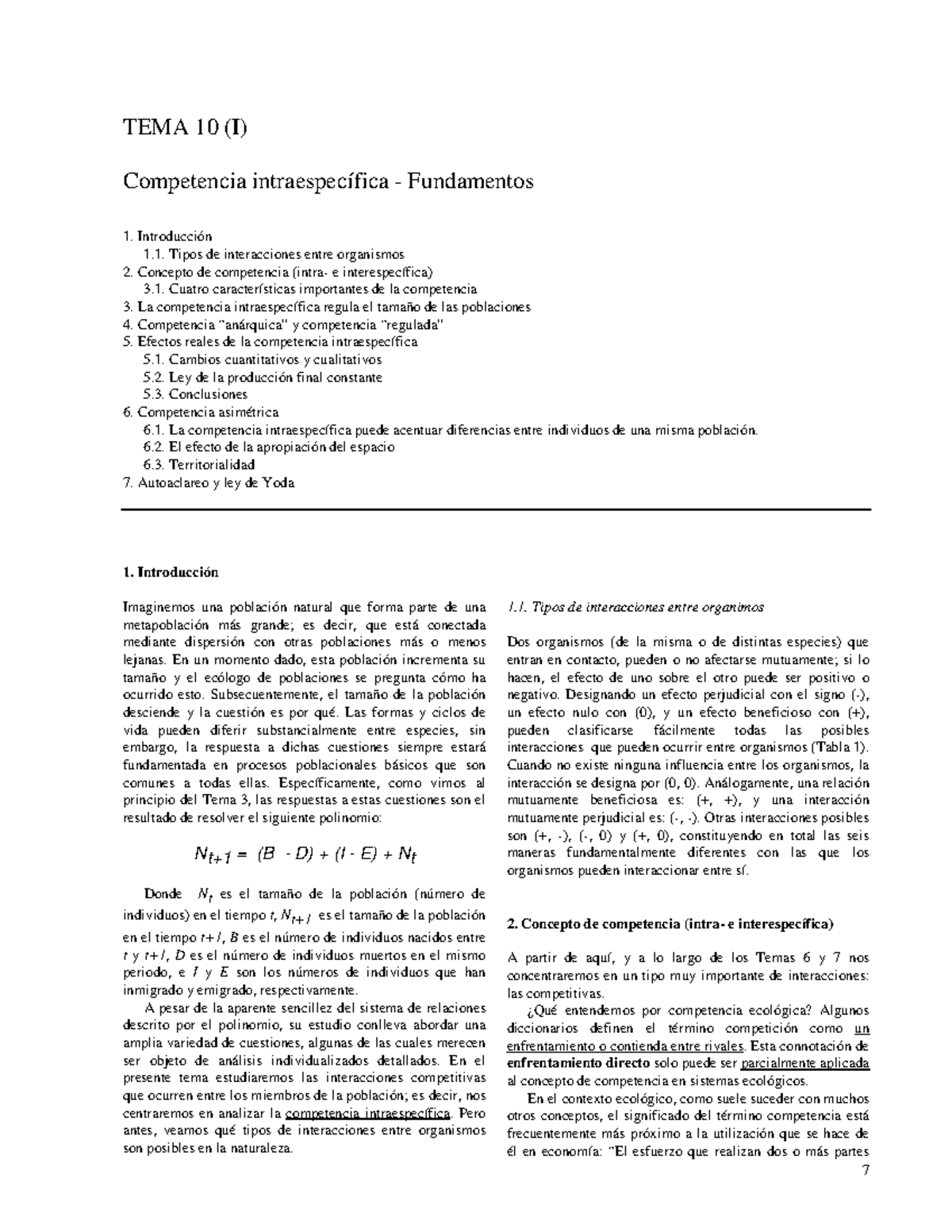Competencia intraespecífica - Cuatro características importantes de la ...