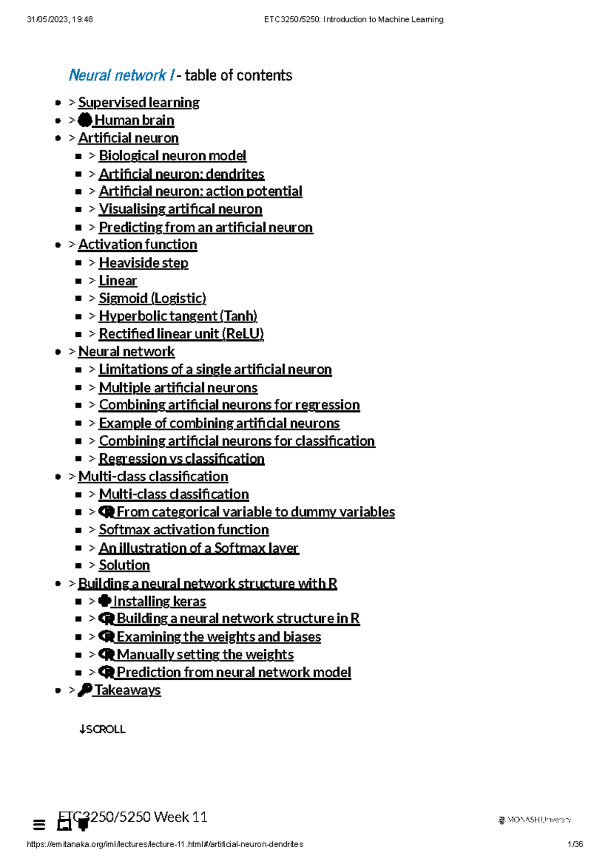 ETC3250 5250 Introduction to Machine Learning - Neural network I ...
