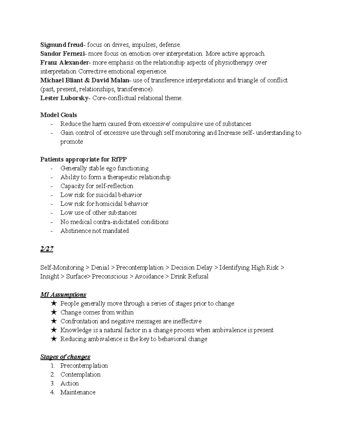 substance abuse class - Sigmund freud- focus on drives, impulses ...